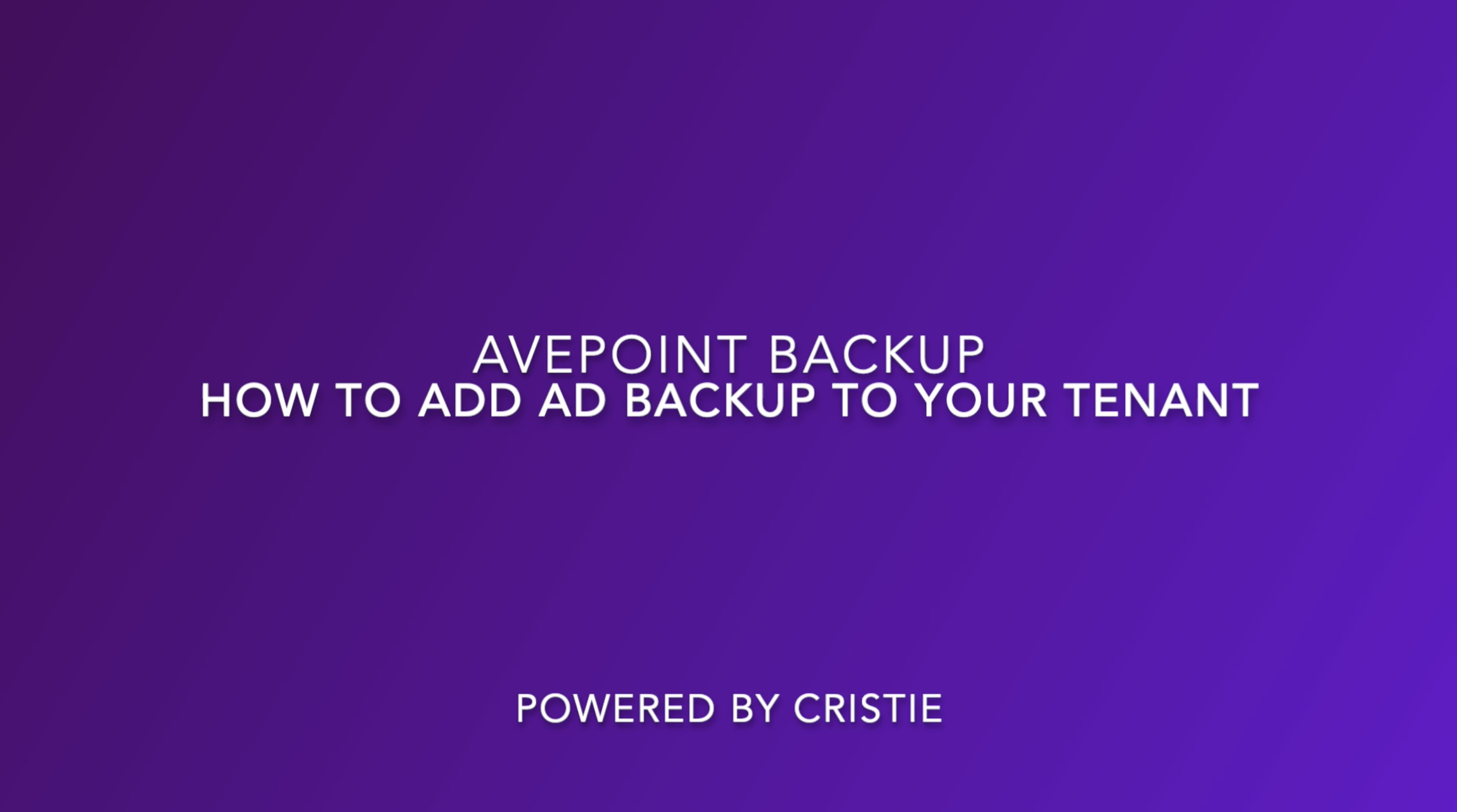 HOW TO ADD THE THE AD BACKUP