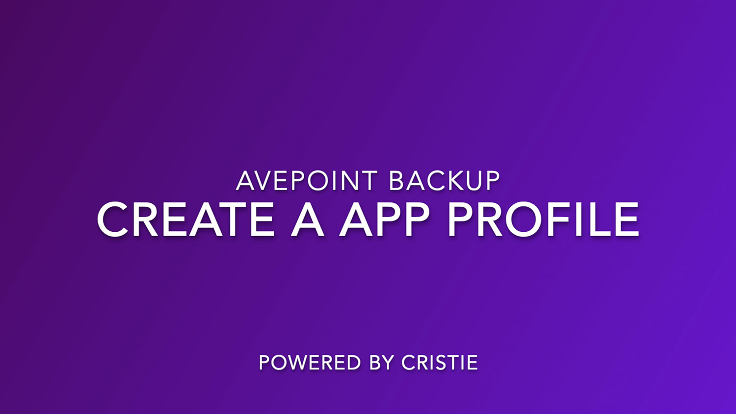 HOW TO CREATE AN APP PROFILE
